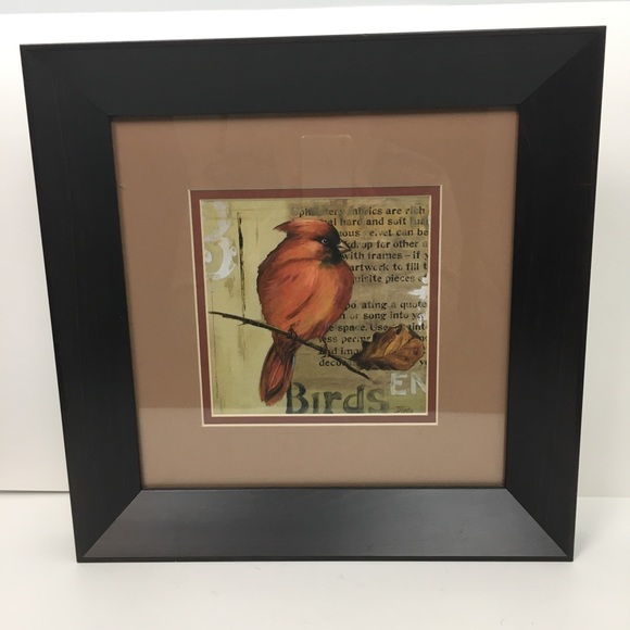 Art | Made On Earth Red Bird Ii 1x10 Framed Cardinal Nature Ornithology ...